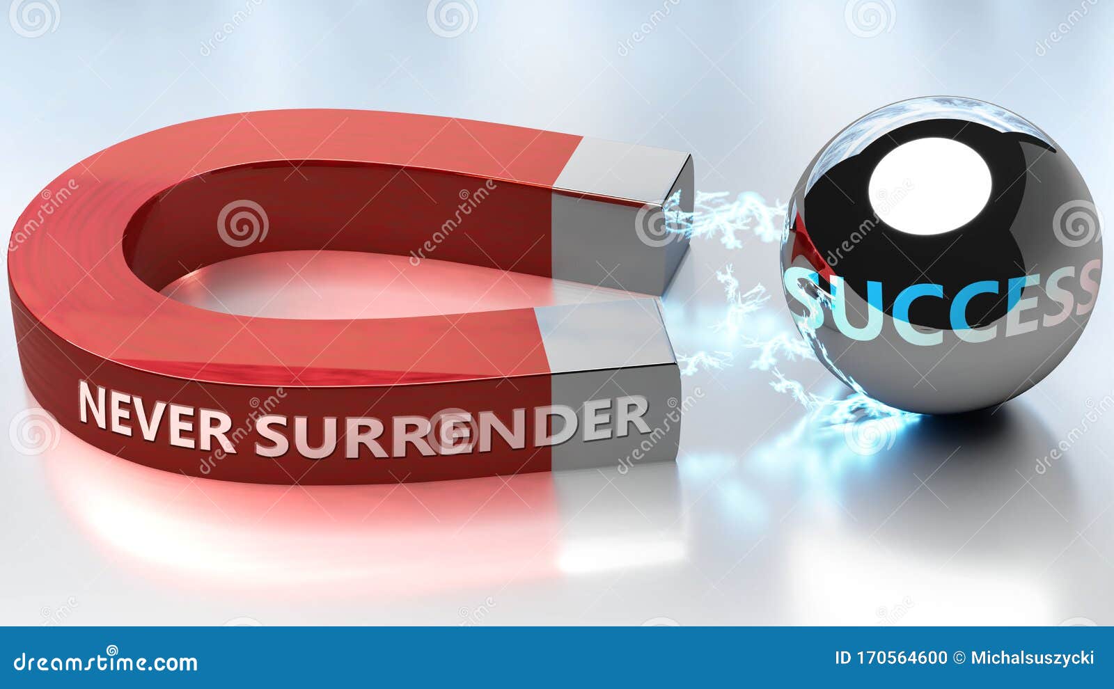 Never Surrender Helps Achieving Success - Pictured As Word Never ...
