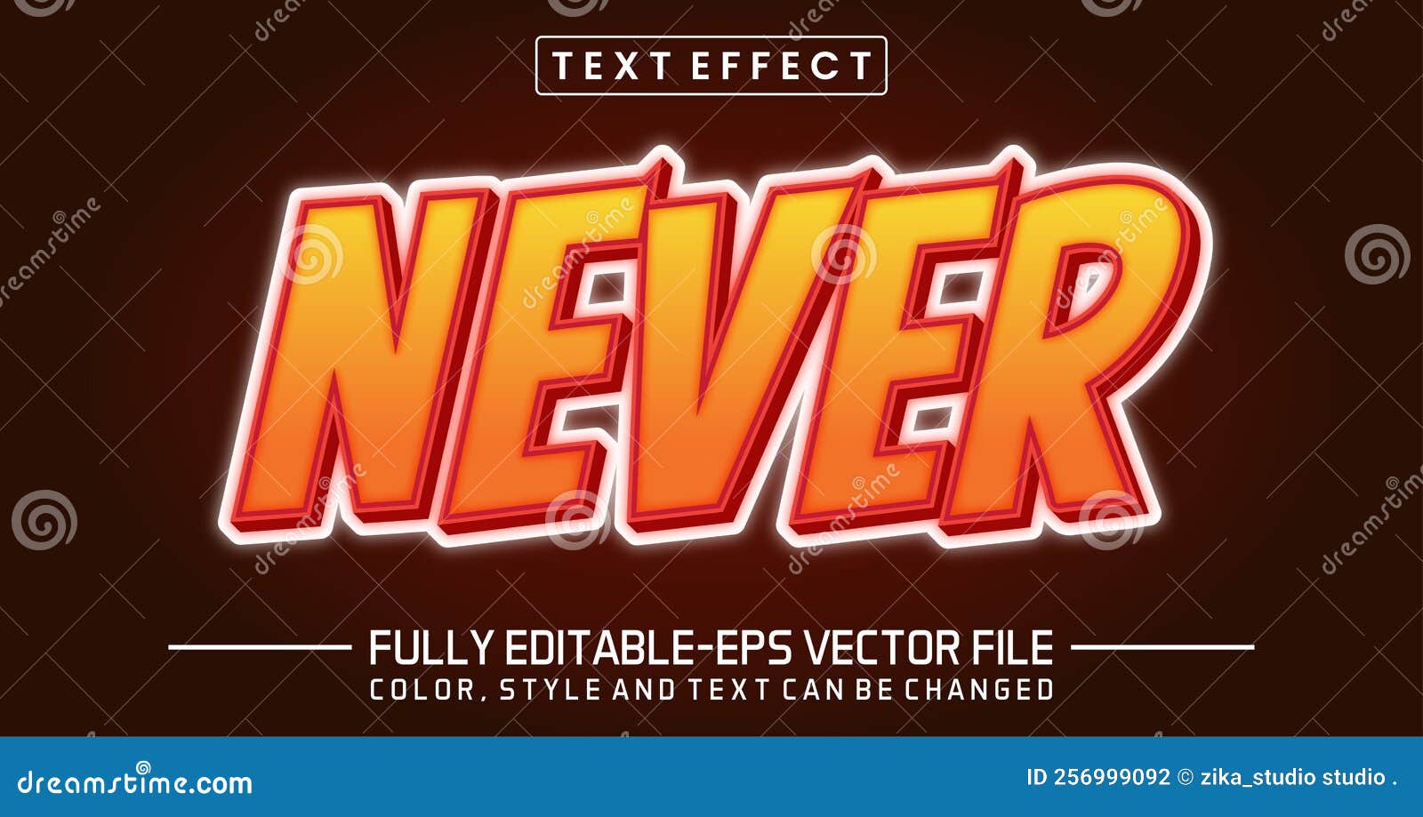 Never Text Effect Editable Style Text Effect Stock Illustration ...