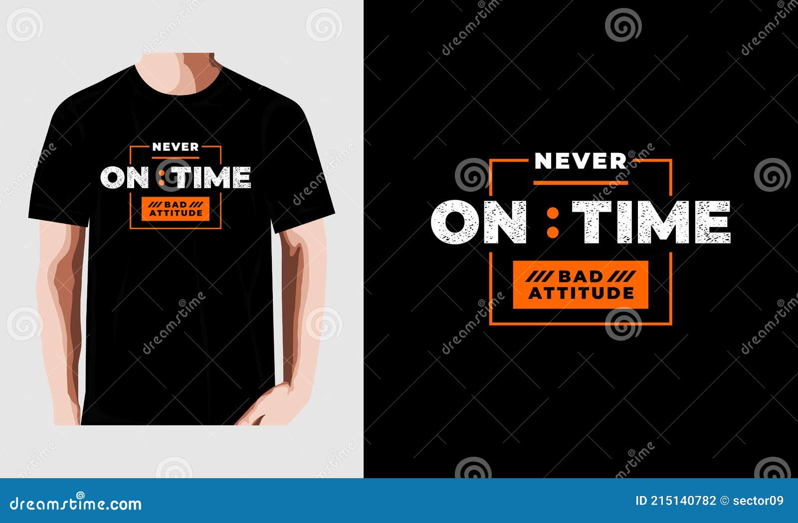 Never on Time, Typography Graphic Design, for T-shirt Prints, Vector ...