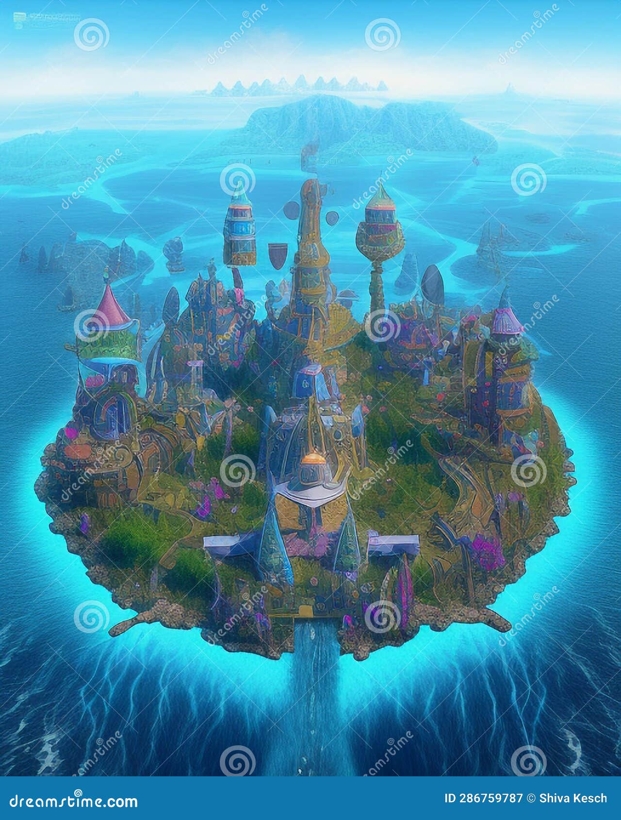 Neverland, Secret Island and Magic Sea Stock Illustration ...