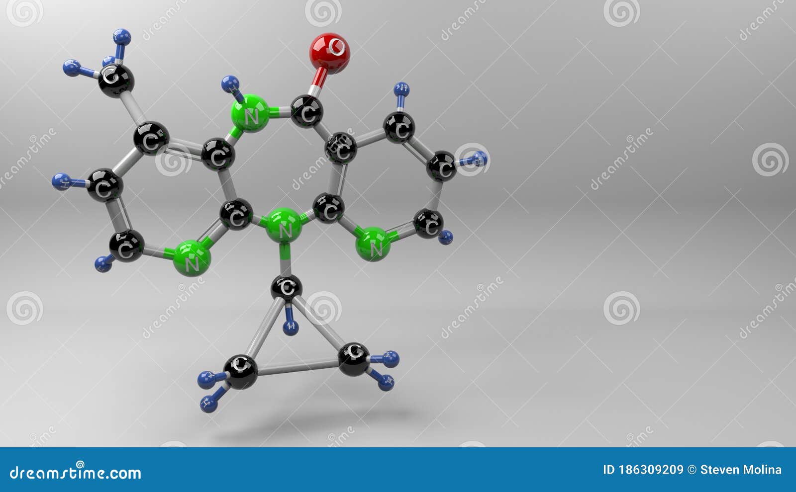 Nevirapine 3D Illustration Molecule. Stock Illustration - Illustration ...