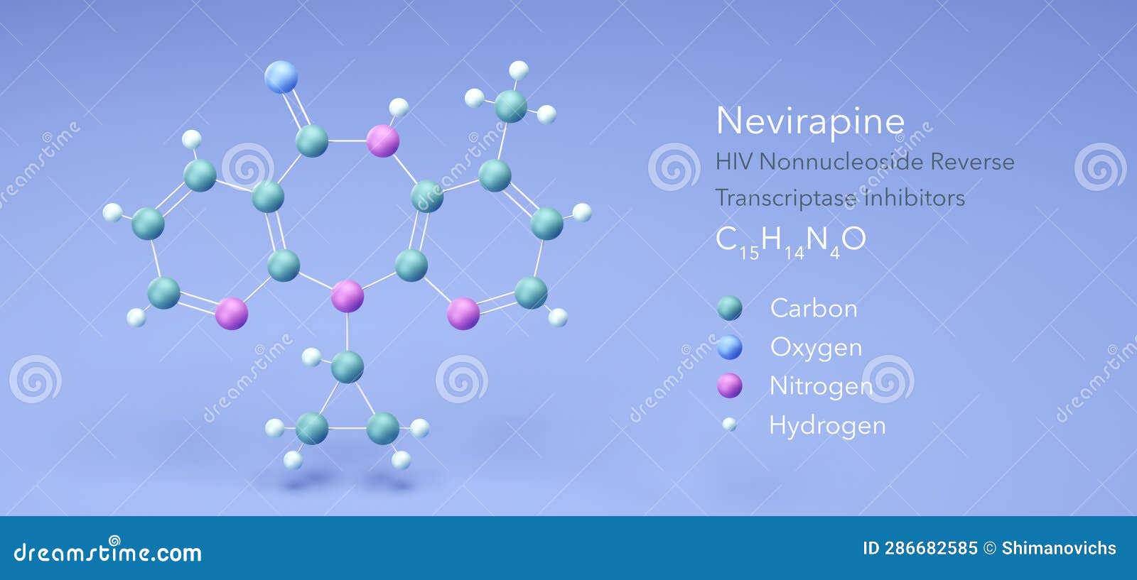 Nevirapine Molecule, Molecular Structures, Hiv Nonnucleoside Reverse ...