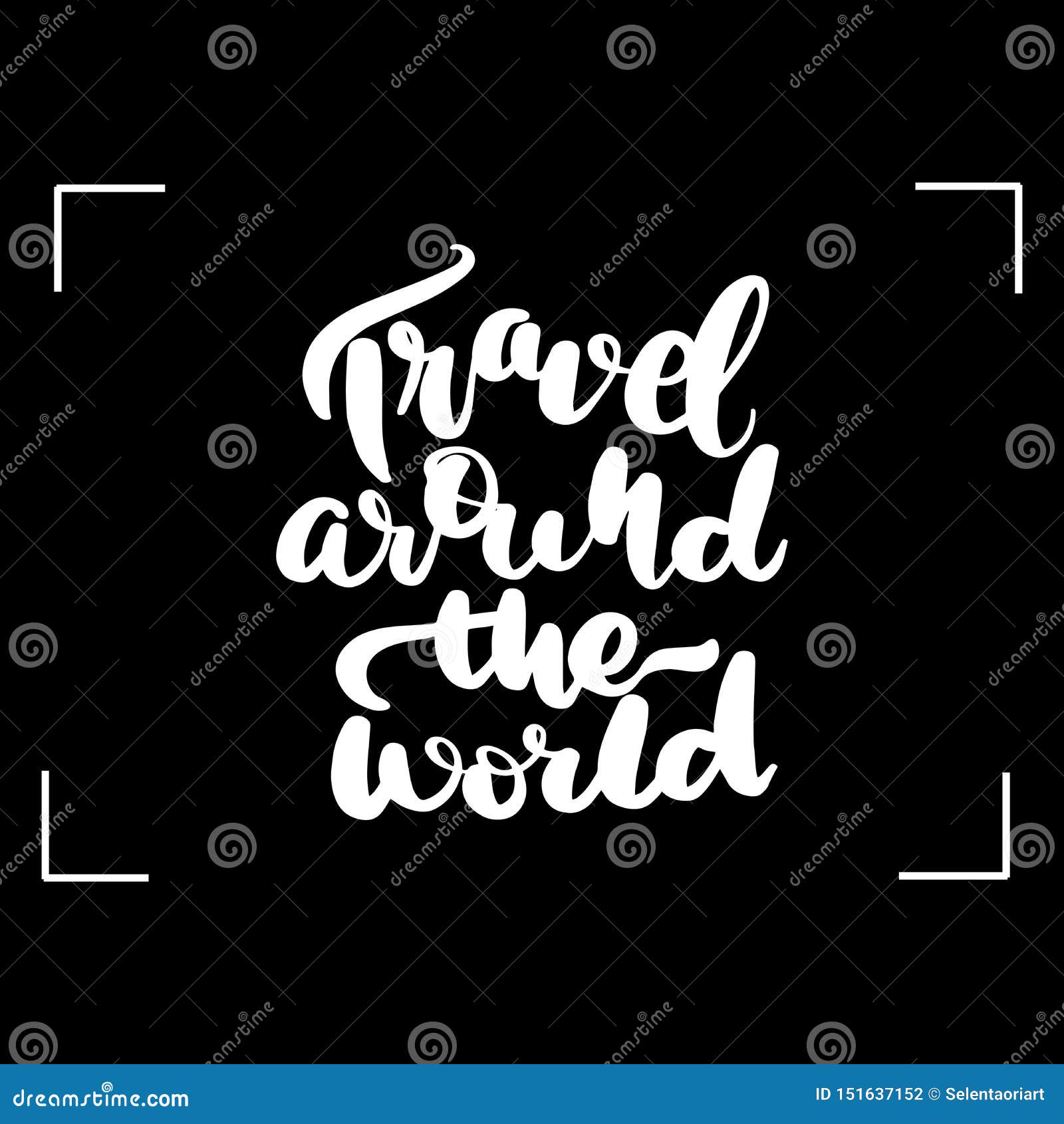 Lettering Travel Around the World Stock Vector - Illustration of font ...