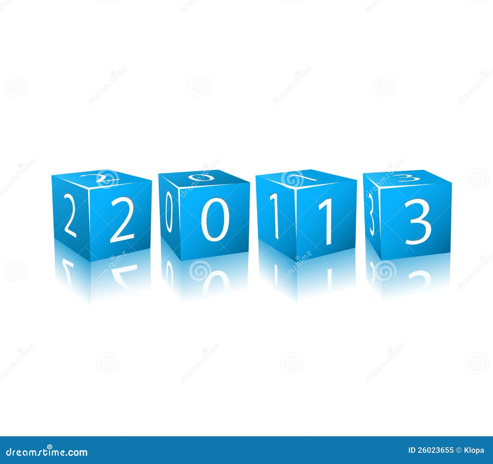 New 2013 Year Numbers on Blue 3d Cubes Stock Illustration ...