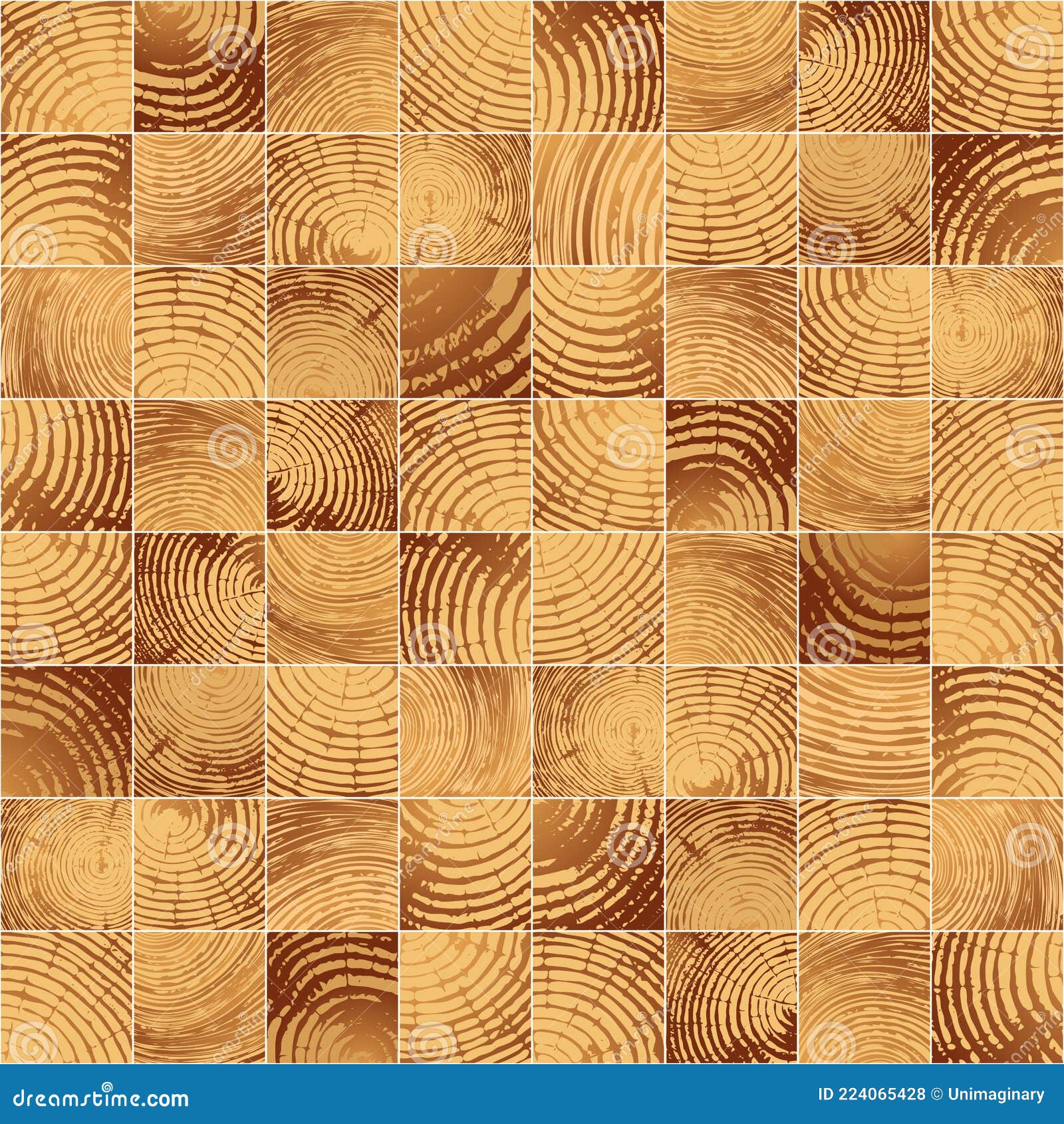 Mosaic Seamless Pattern from Wooden Square Bars Stock Vector ...