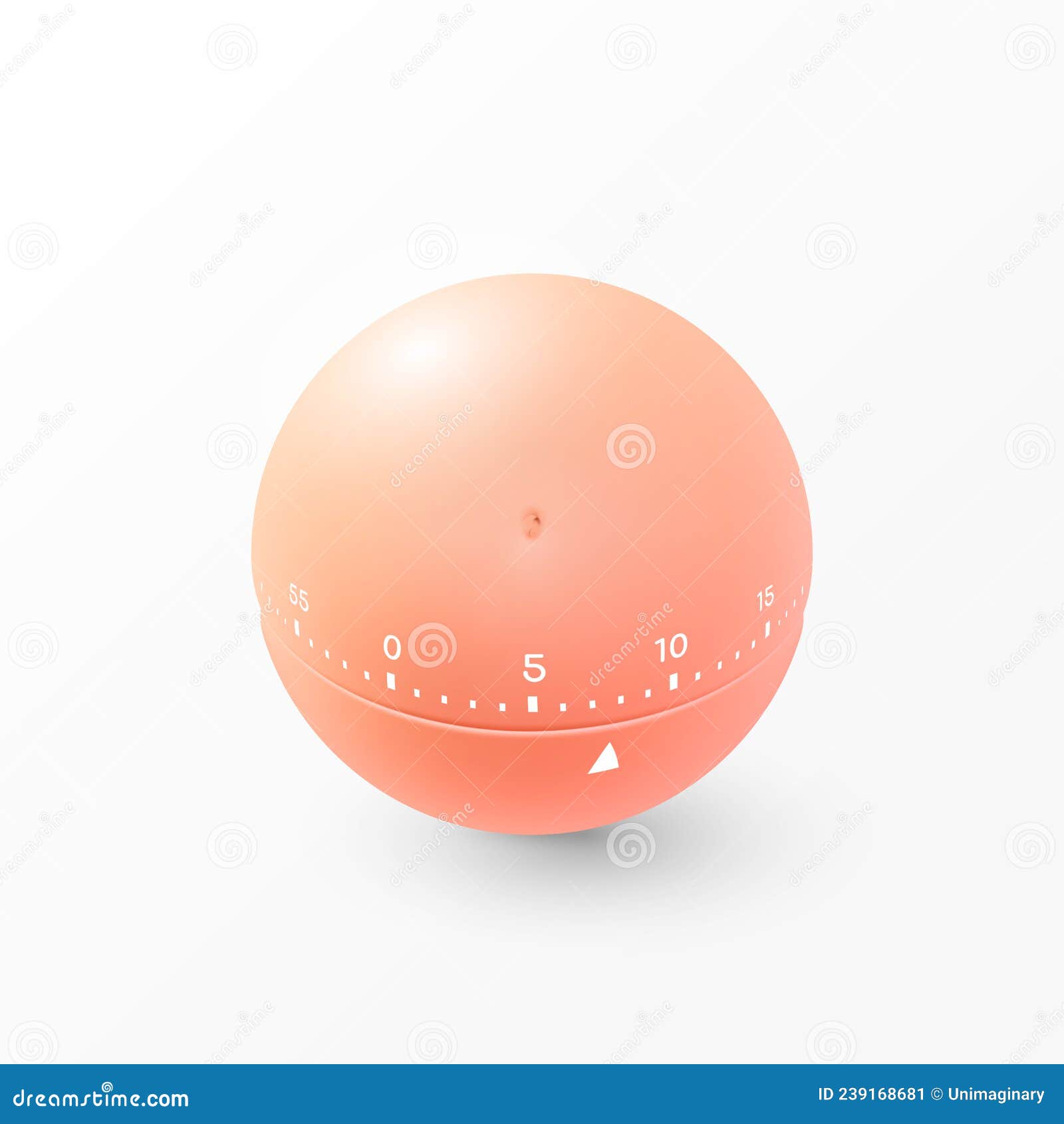 3D Round Vector Timer in the Form of a Pregnant Tummy with a Navel ...