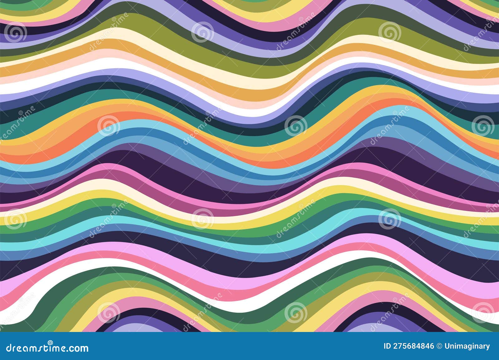 Seamless Vector Pattern with Multicolored Horizontal Waves Stock Vector ...
