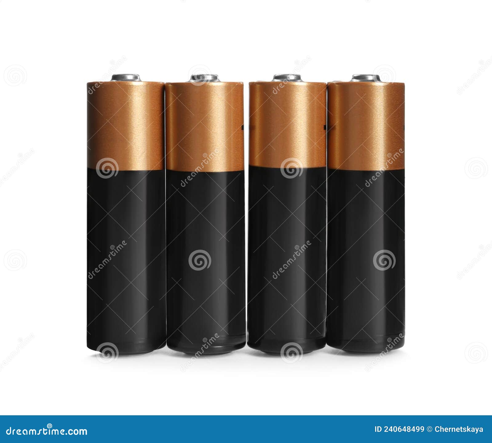 New AA Batteries on White Background. Dry Cell Stock Image - Image of ...