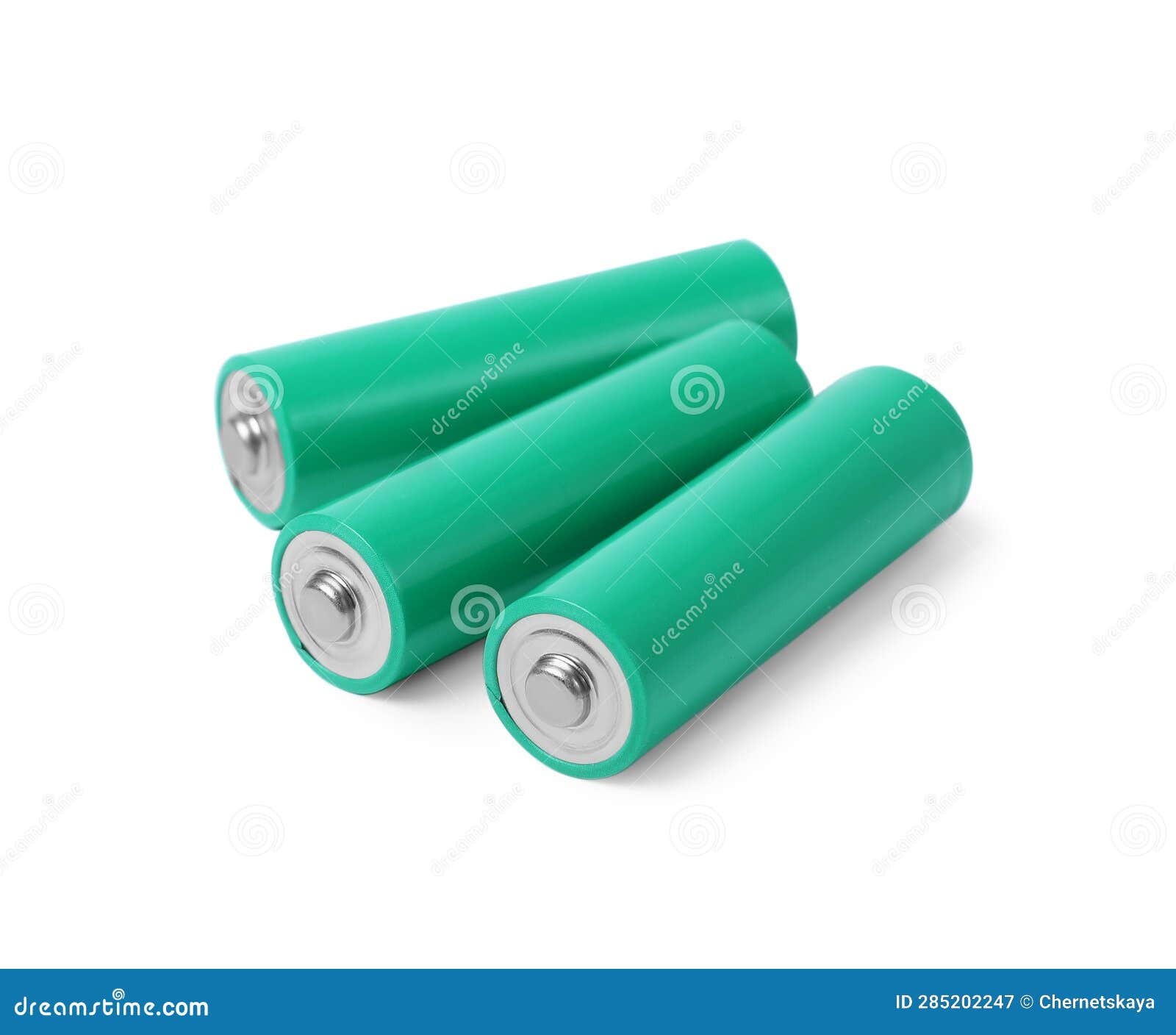 New AA Size Batteries Isolated on White Stock Image - Image of green ...