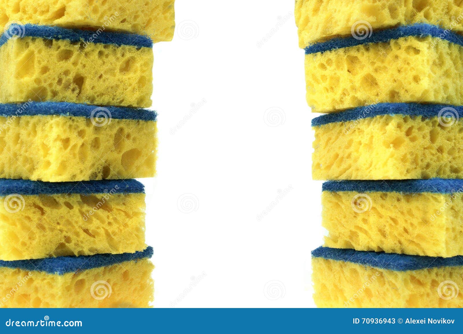 New Absorbent Sponge in Stack Isolated on White Stock Image - Image of ...