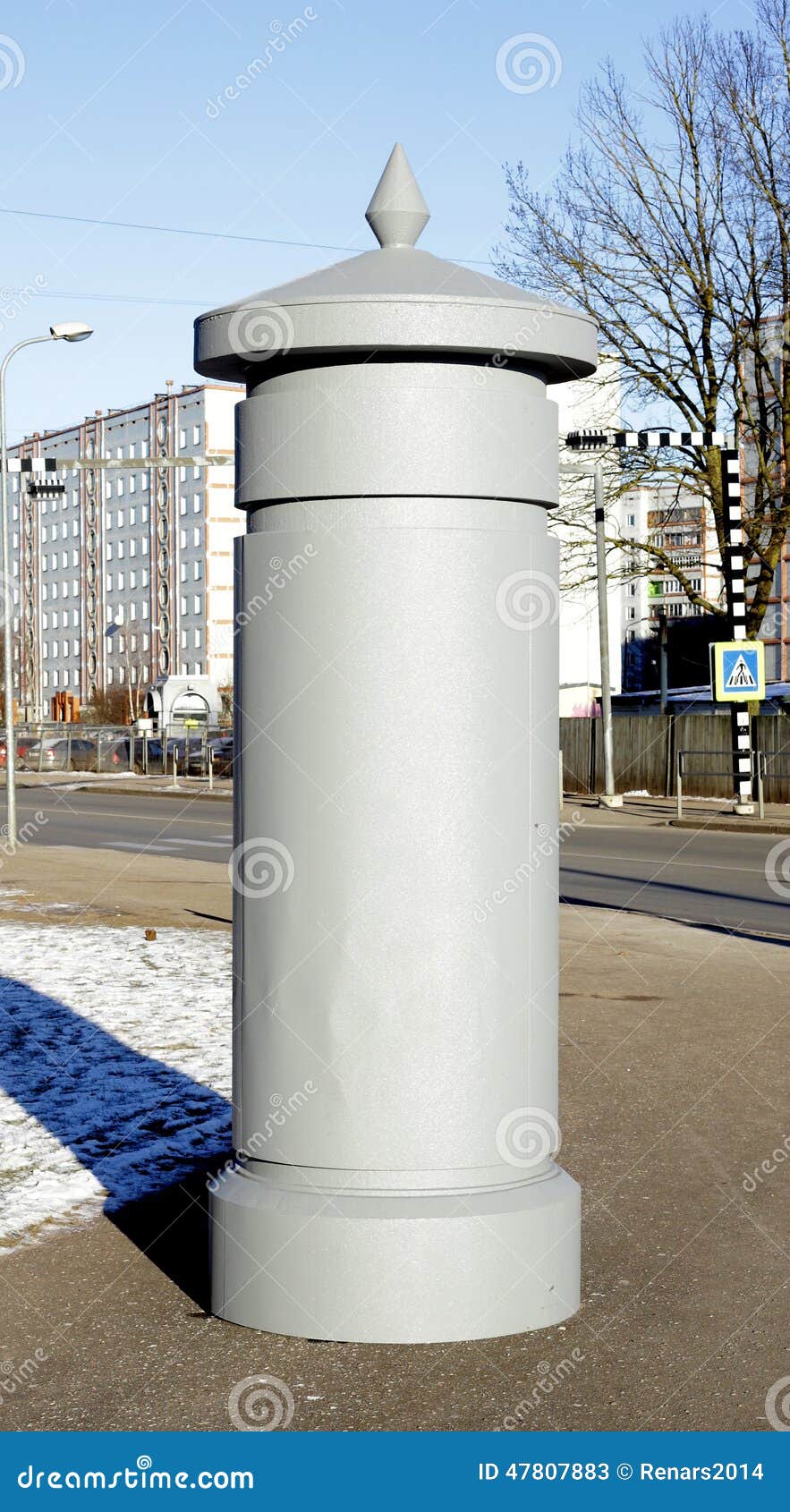 Pillar With Empty Street Signs Stock Photography | CartoonDealer.com ...