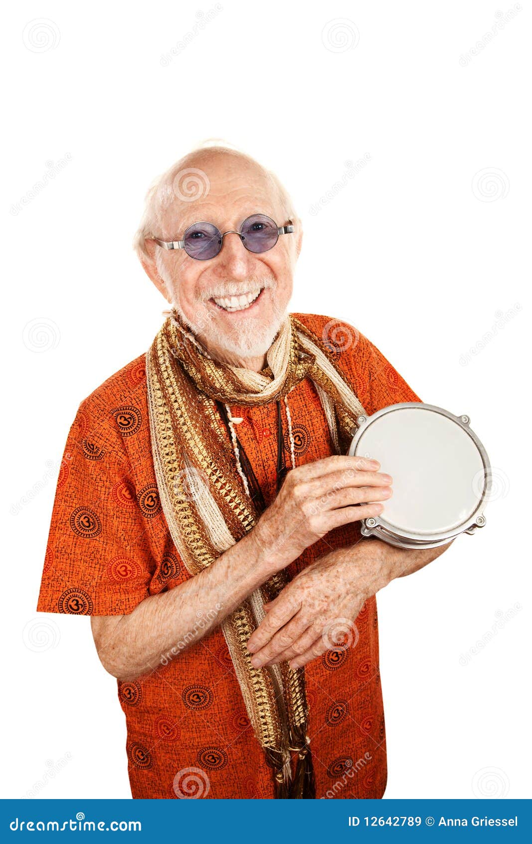 New Age Man with Bongo stock image. Image of male, senior - 12642789