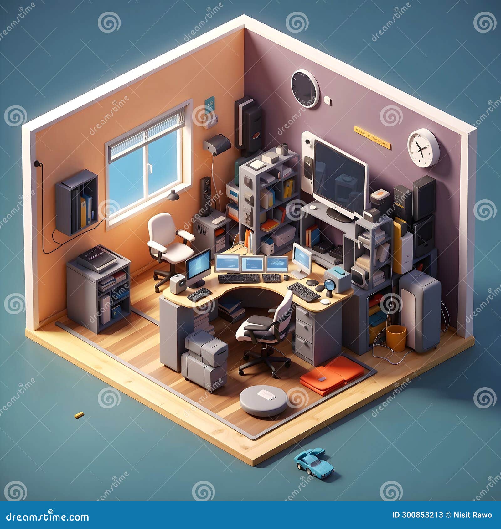 New on Air Studio with Cutaway Isometric Low Poly Art 3d Style Stock ...