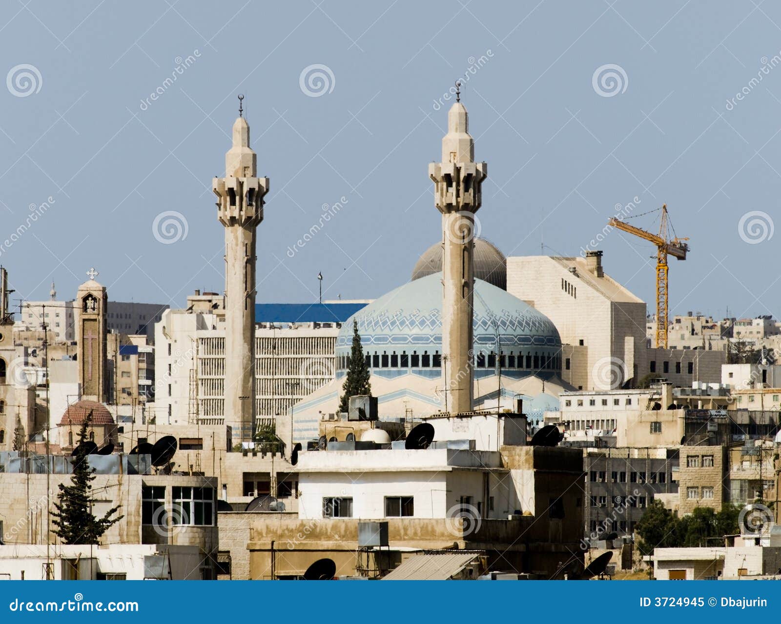 New Amman mosque stock image. Image of rock, remains, amman - 3724945