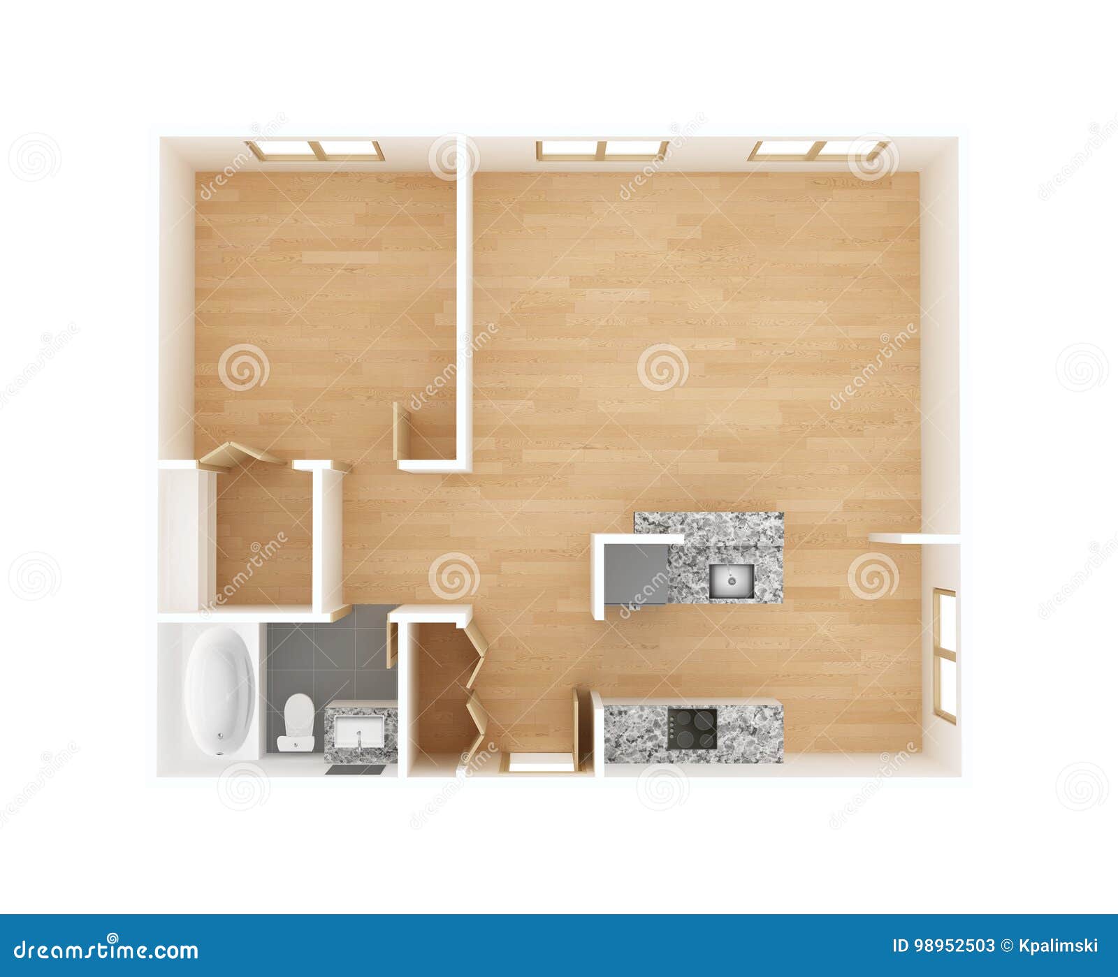 Apartment Floor Plan, Top View. Home Interior Design Overhead With ...