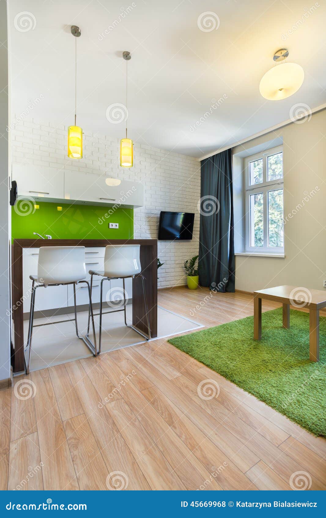 New Apartment with Open Space Stock Photo - Image of designed, comfort ...