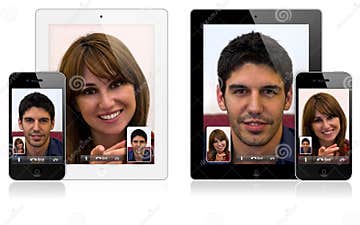 New Apple IPad 2 and IPhone 4 Video Calling Editorial Stock Image ...