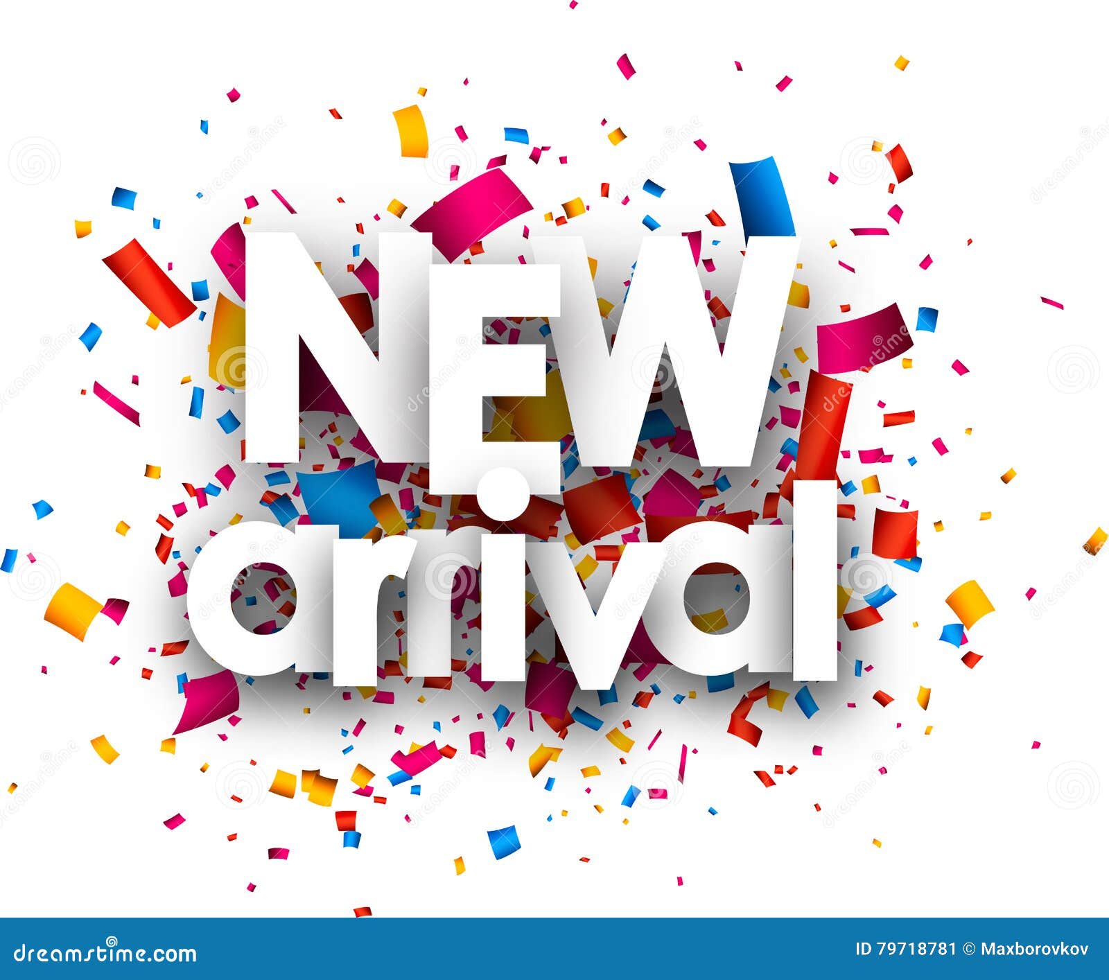 New arrival paper card. stock vector. Illustration of color - 79718781