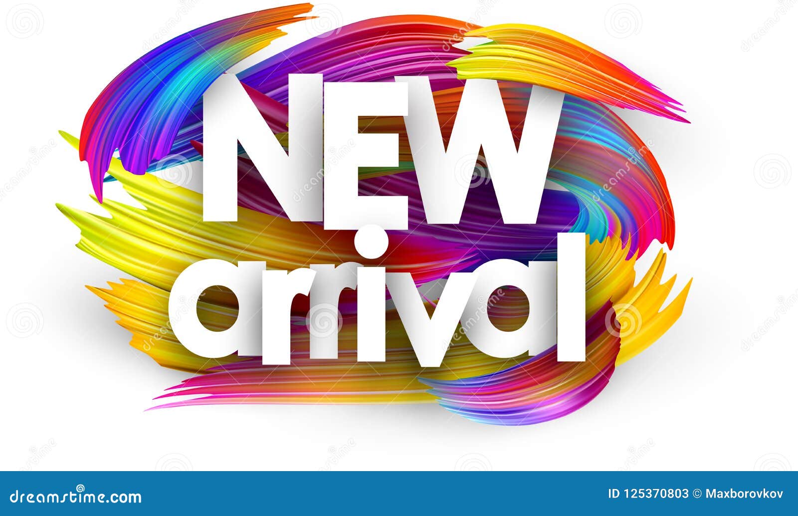 New Arrival Paper Poster with Colorful Brush Strokes. Stock Vector ... New Arrival Paper Poster with Colorful Brush Strokes. Stock Vector ...