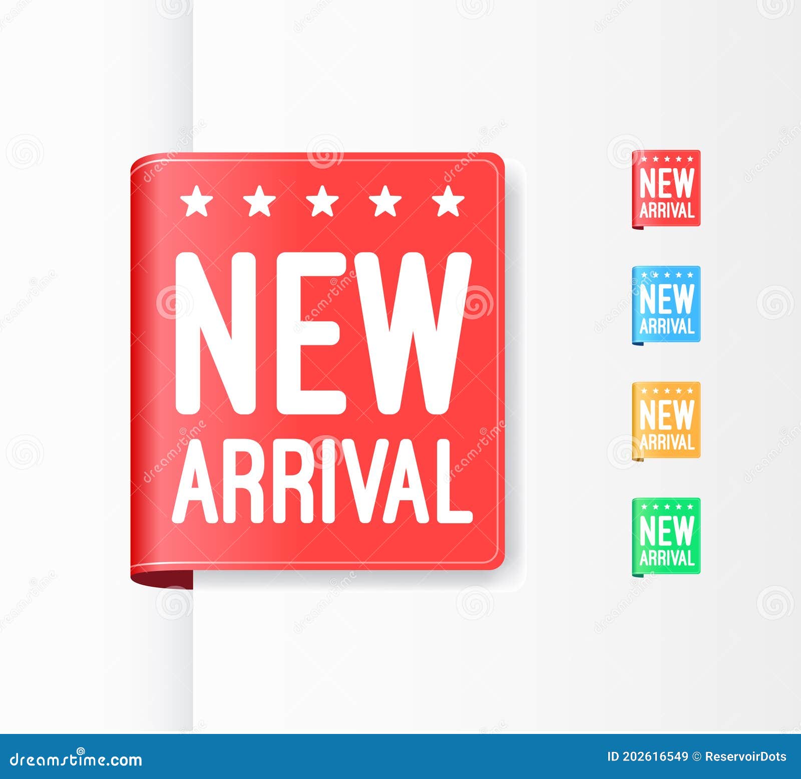 New Arrival Ribbons stock vector. Illustration of coming - 202616549