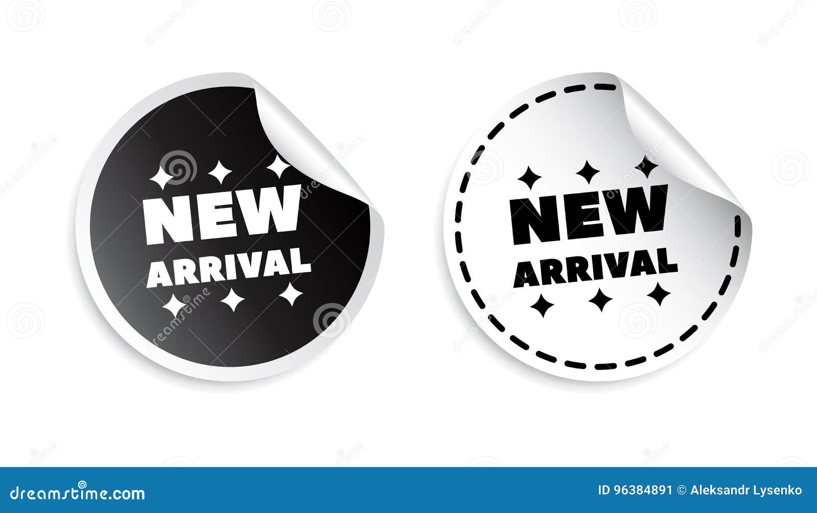 New Arrival Sticker. Black and White Vector Illustration. Stock Vector ...