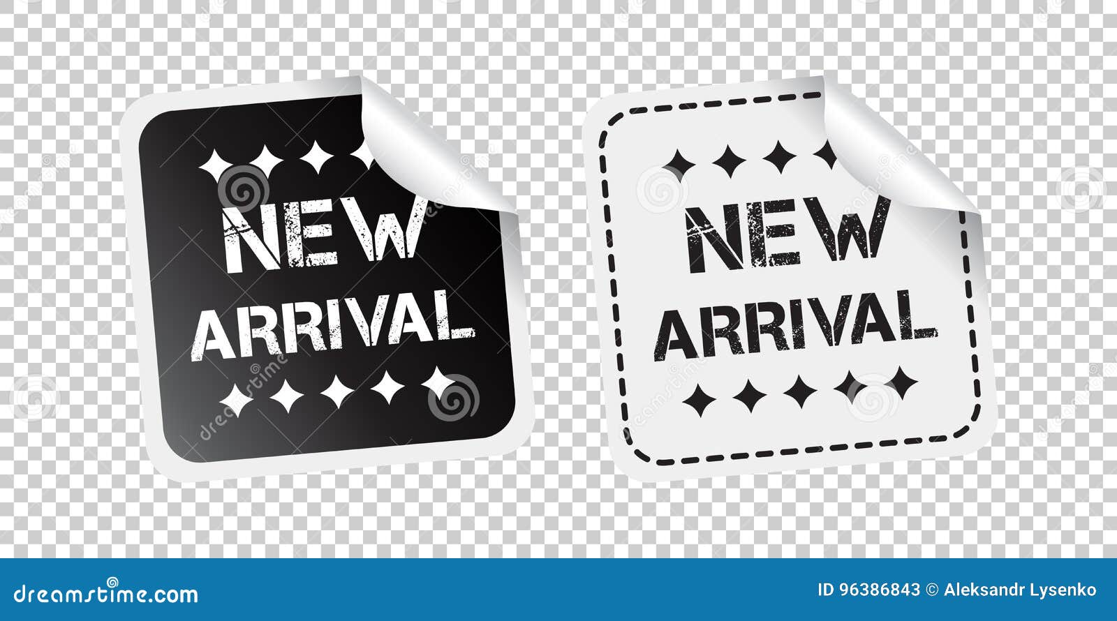 New Arrival Sticker. Black and White Vector Illustration Stock Vector ...