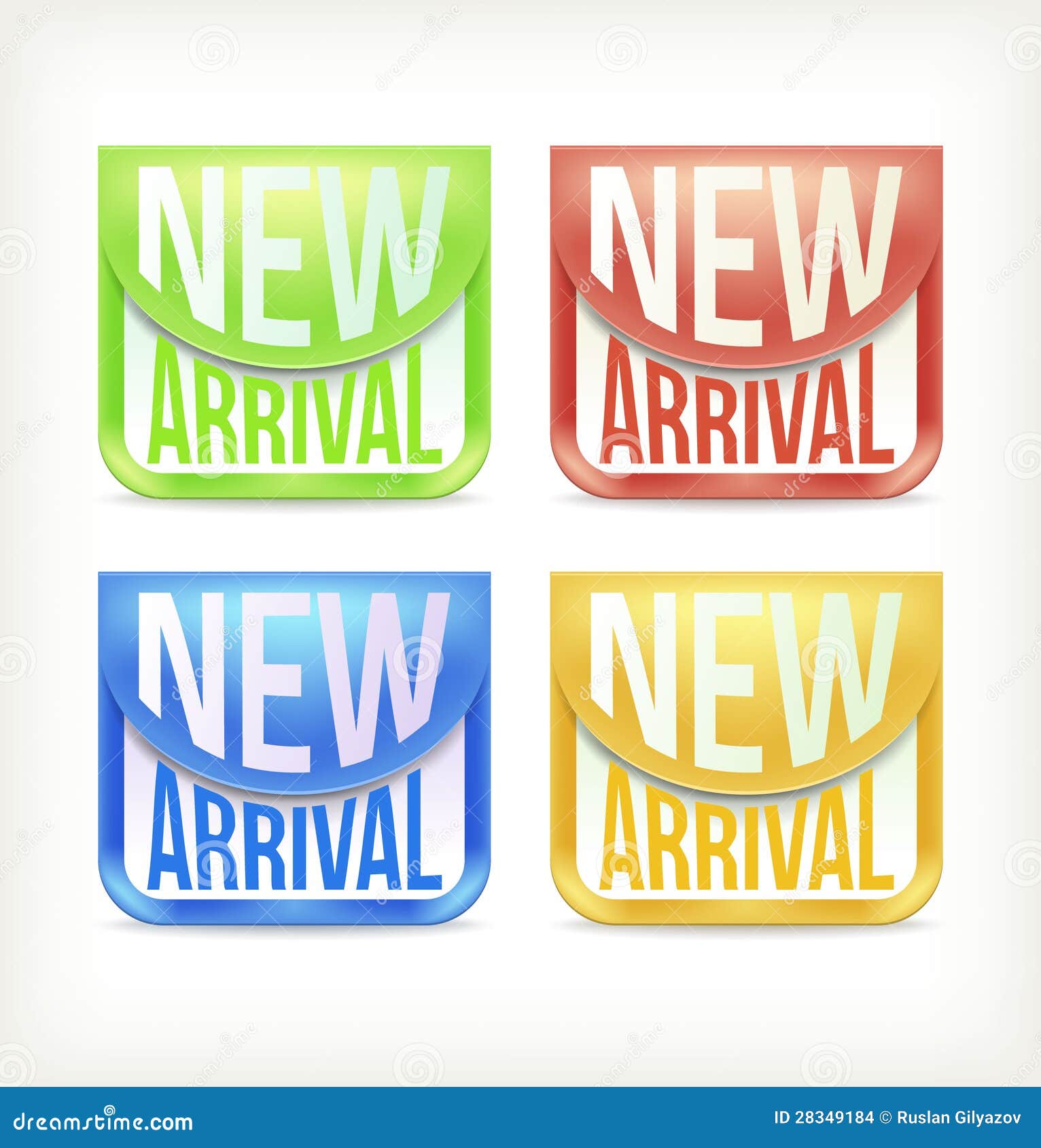 New arrival stickers stock vector. Illustration of modern - 28349184
