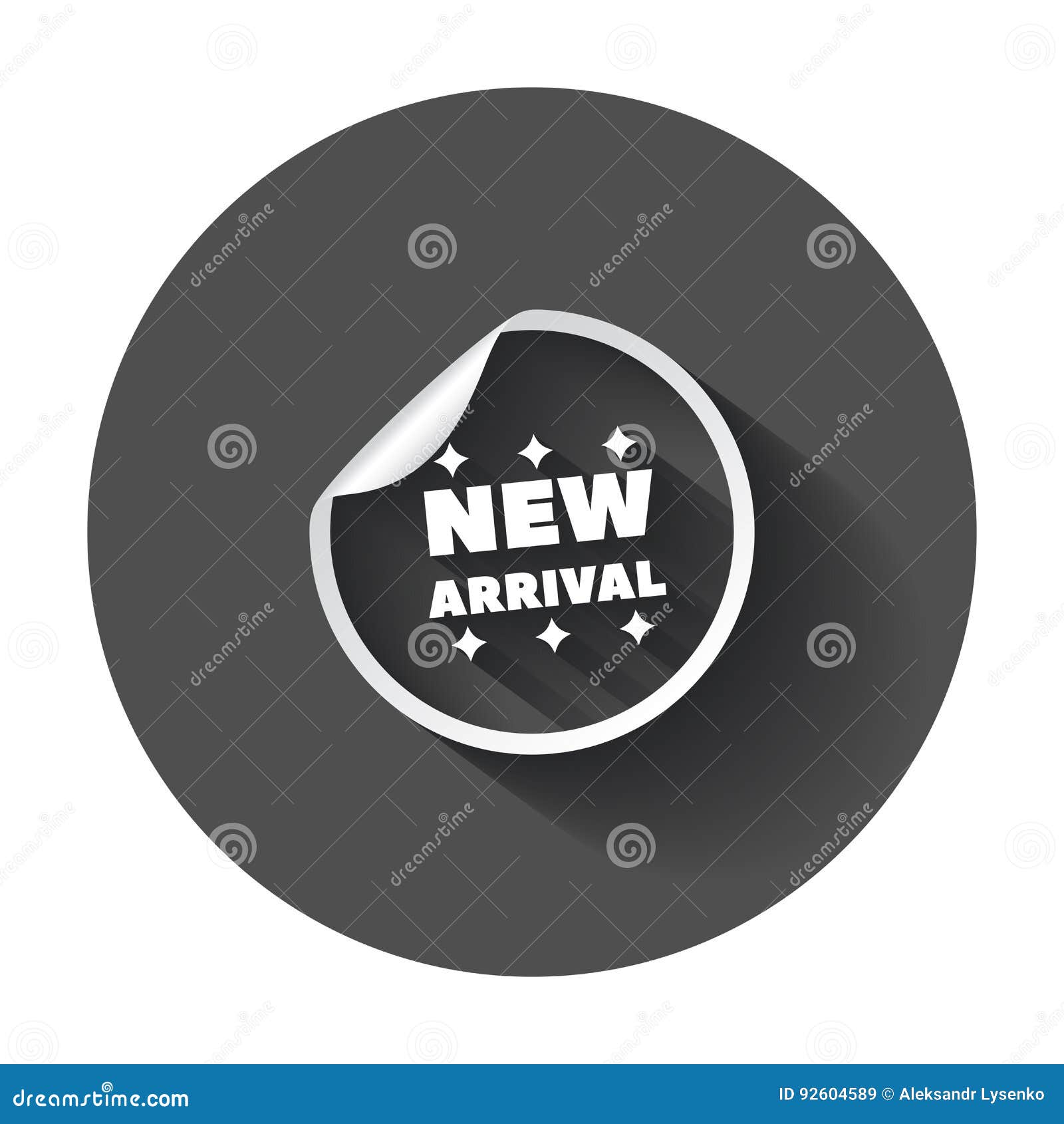 New arrival stickers. stock vector. Illustration of message - 92604589