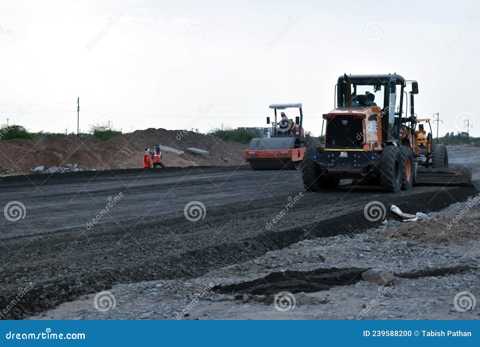 New Asphalt Road Ground Leveling Machine To Build a Road Editorial ...