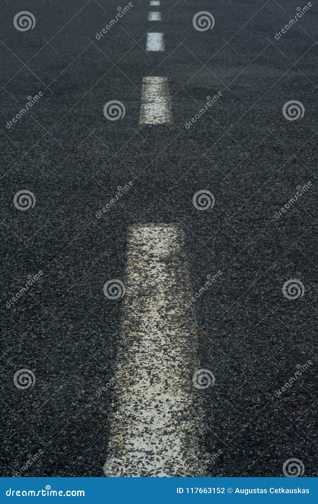 New Asphalt Texture with White Dashed Line Stock Photo - Image of ...