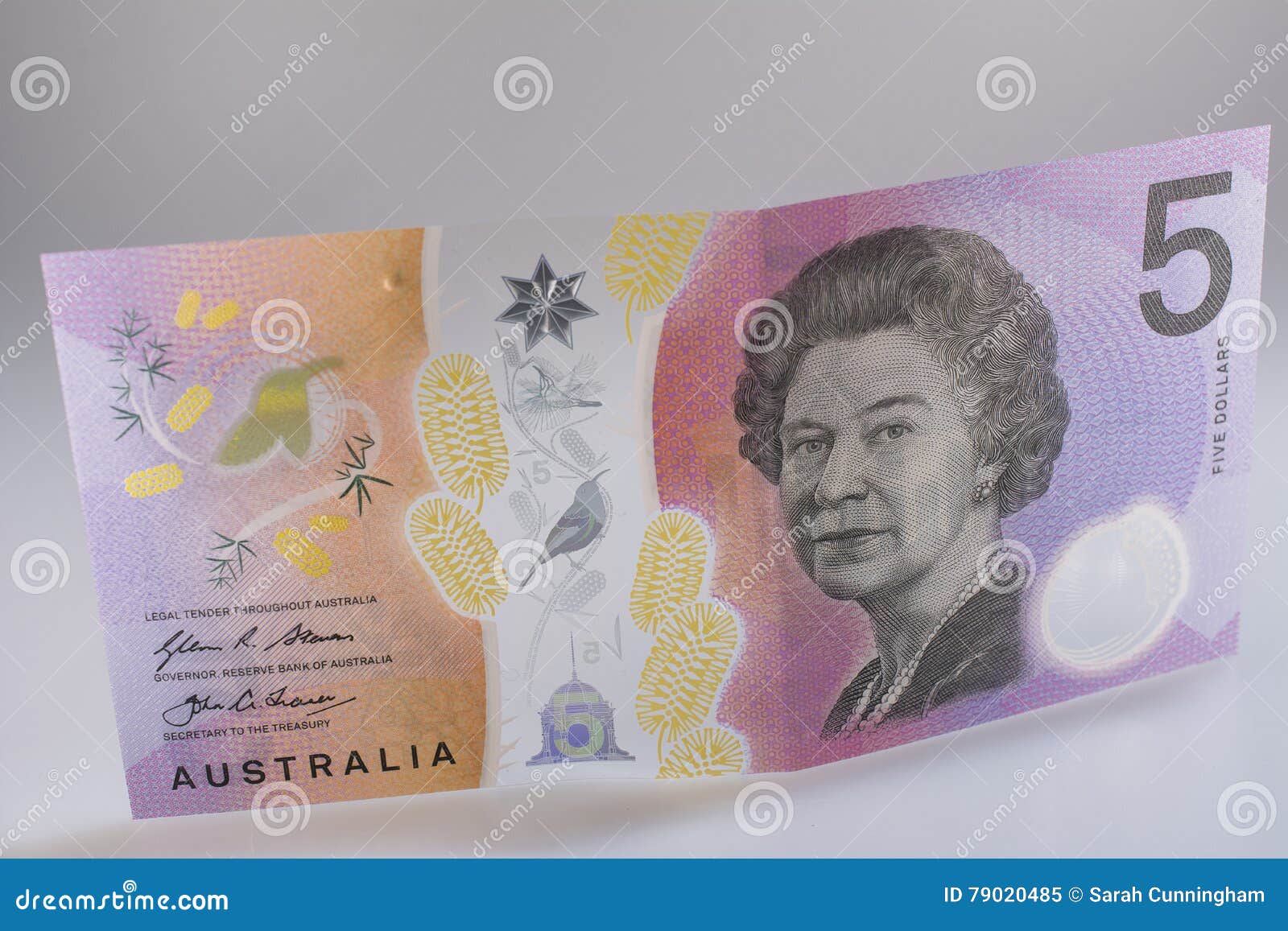 New Australian Five Dollar Banknote Stock Image - Image of money, five ...