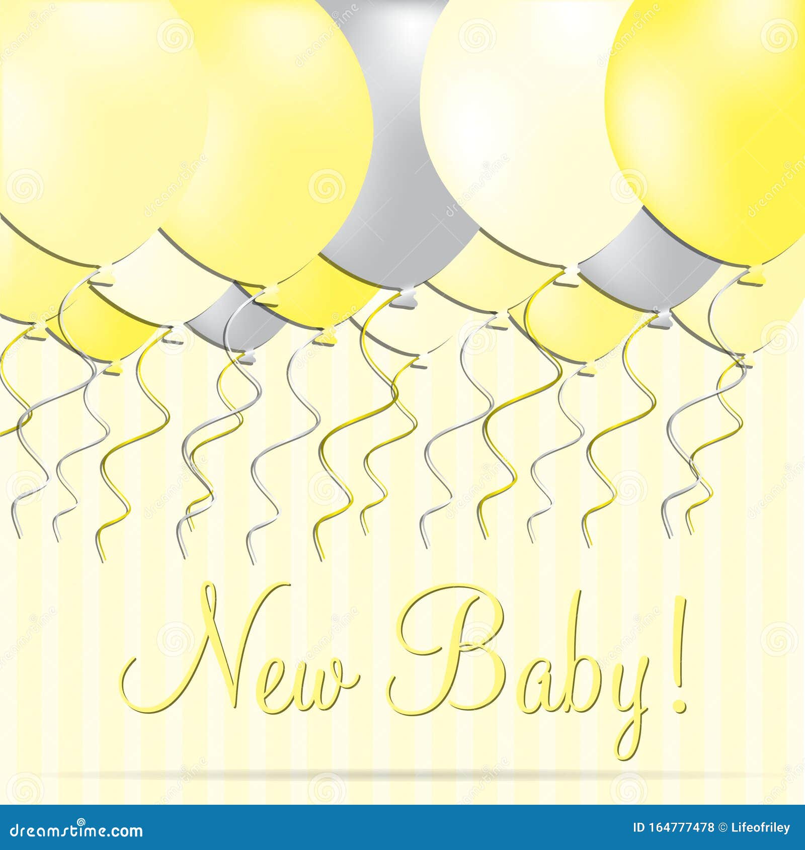 Bright Balloon New Baby Card Stock Vector - Illustration of celebration ...