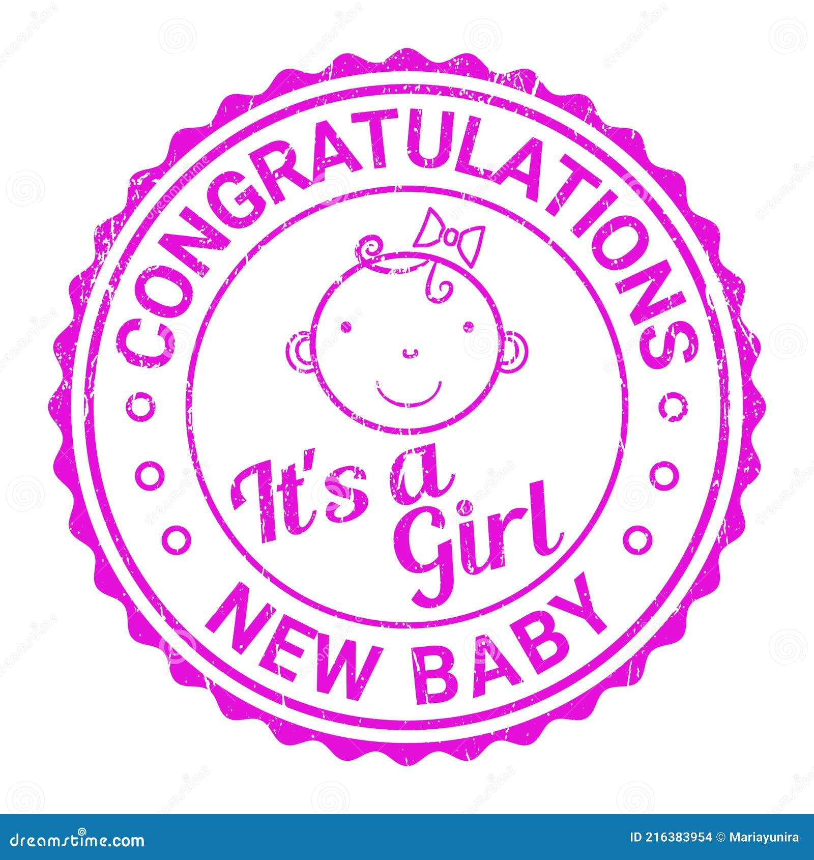 Congratulations Its A Girl Vector Illustration
