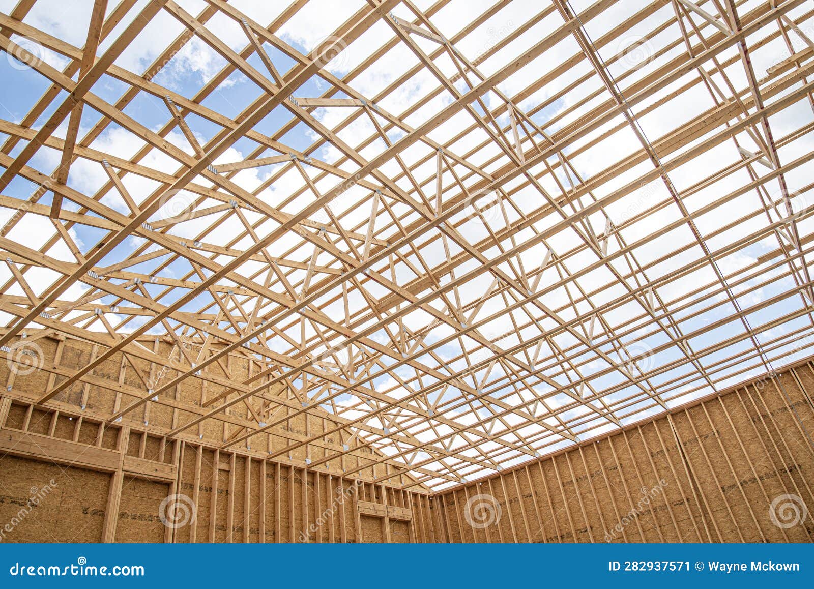 New barn construction stock image. Image of rural, farming - 282937571