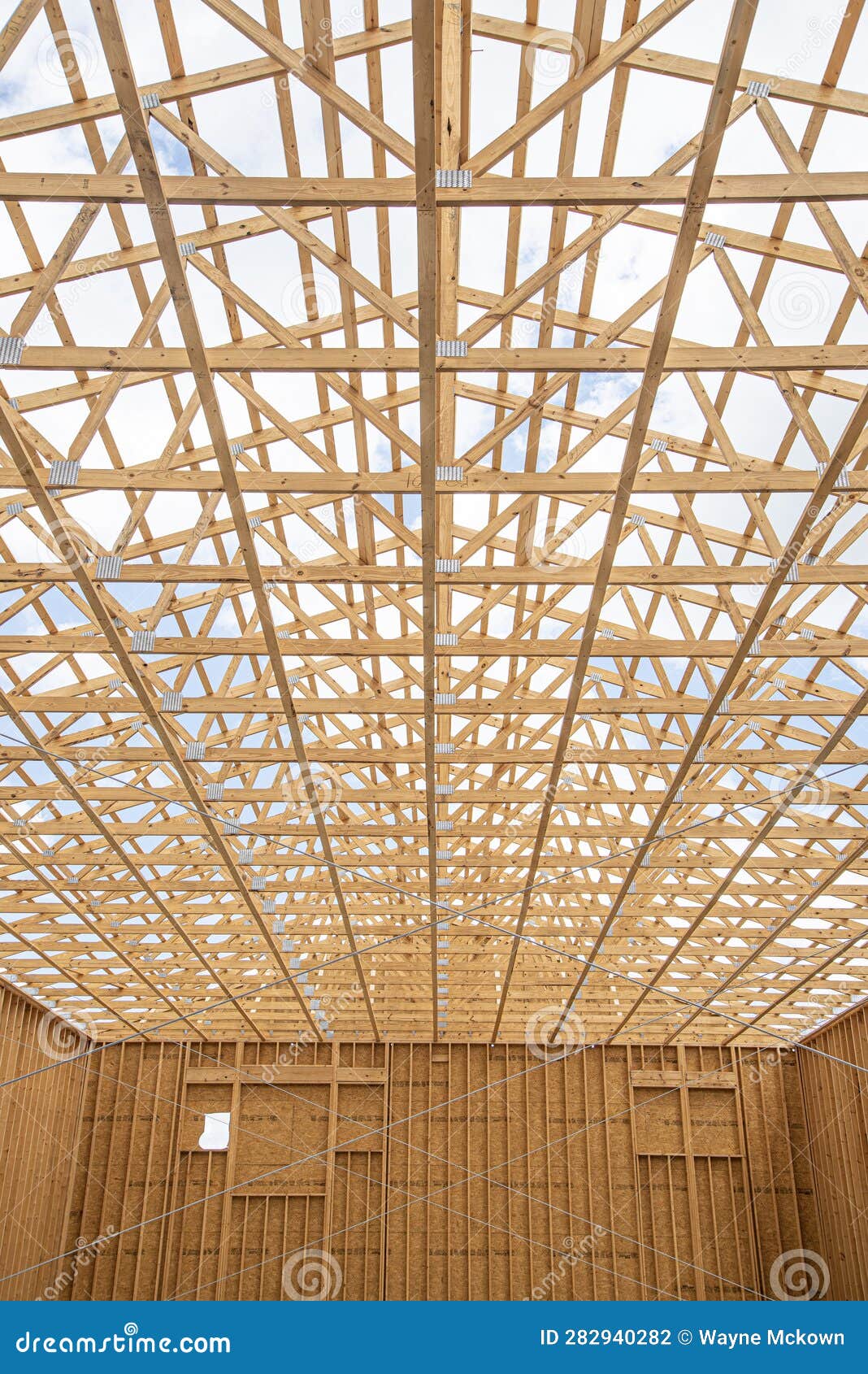 New barn construction stock photo. Image of grain, fence - 282940282