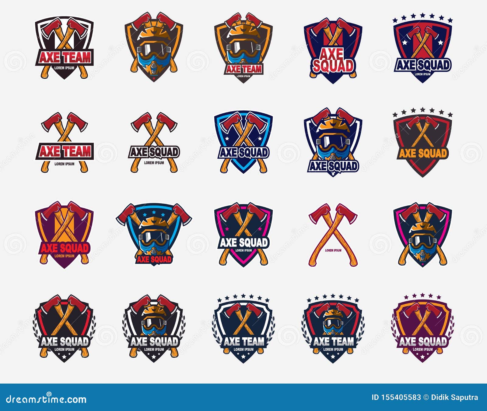 Axe Logos. Set of 20 Axe Badges for Your Business Stock Vector ...