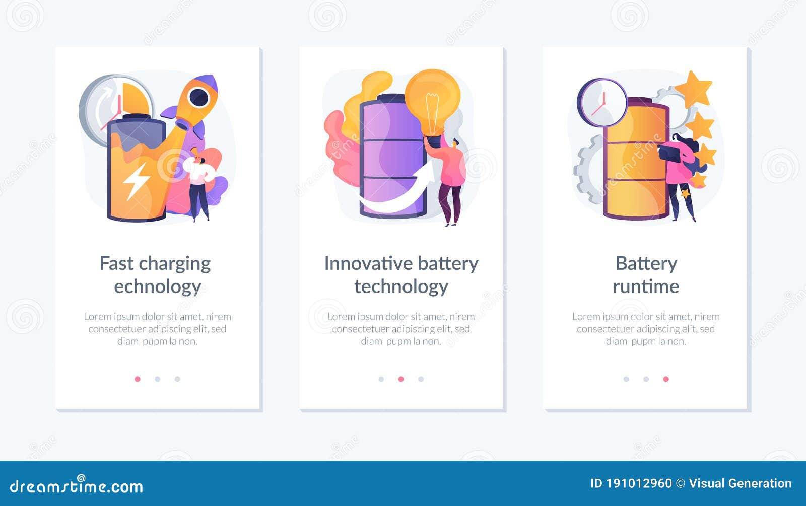 New Battery Life Engineering App Interface Template. Stock Vector ...