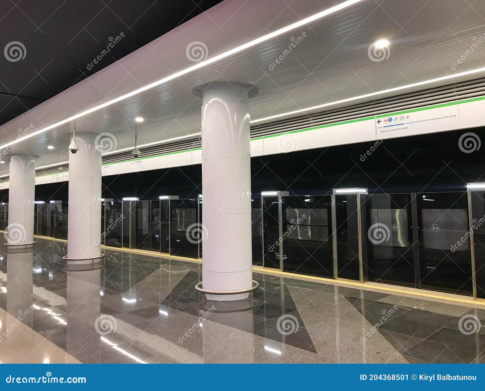 New Beautiful Modern Underground Train Subway Station with Security ...