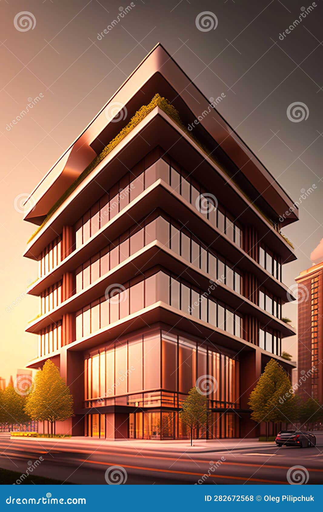 New Beautiful, Strict, High Modern Building, Ai Generated Stock ...
