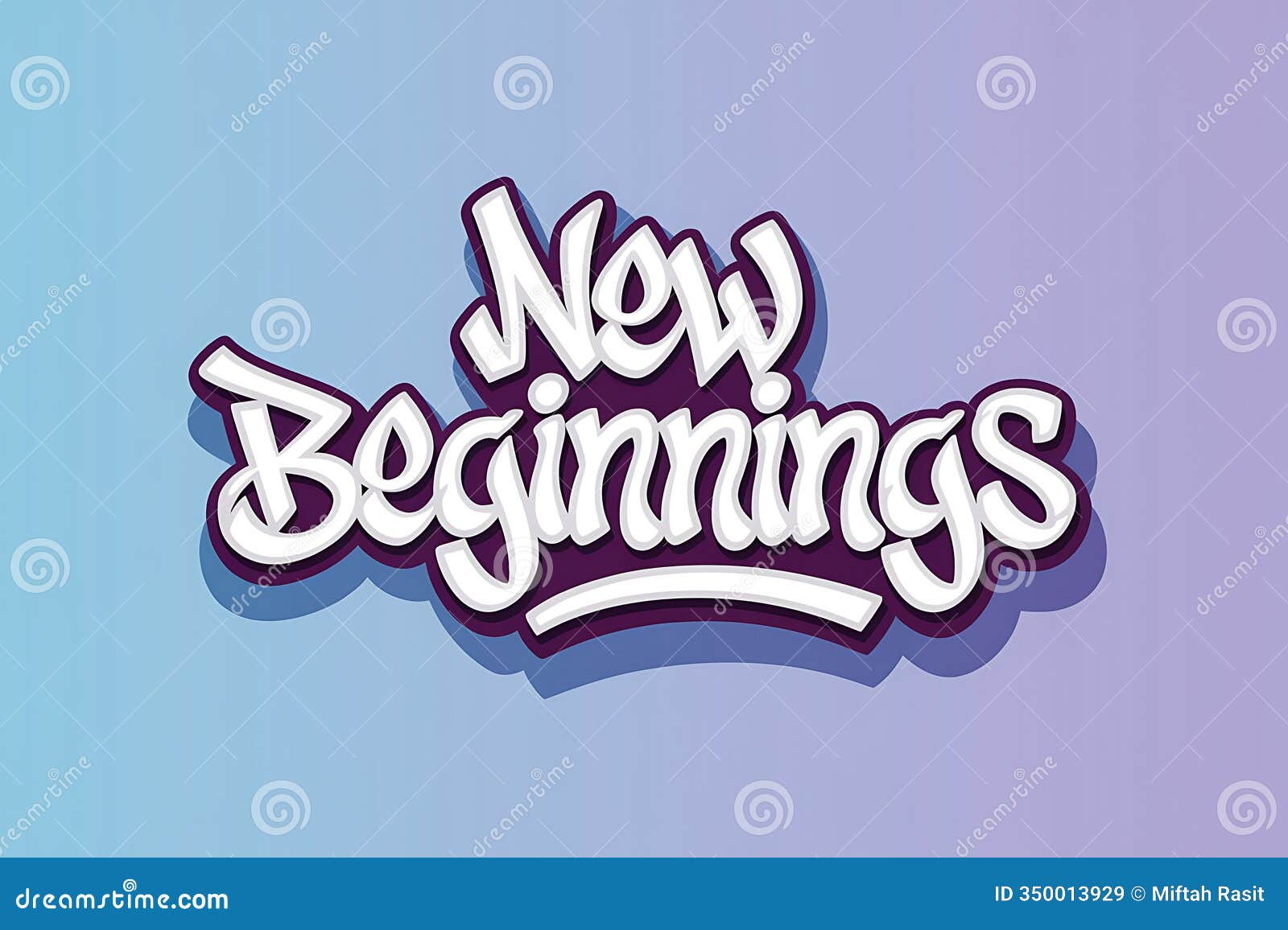 New Beginnings Stylized Text Graphic Design Stock Illustration ...