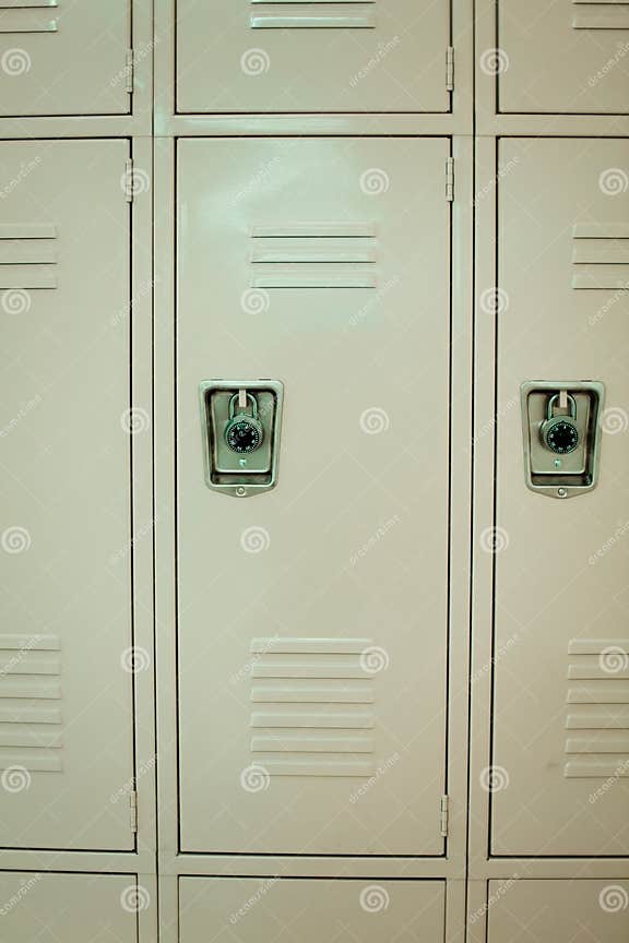 New Beige Lockers stock image. Image of metal, locker - 7961121