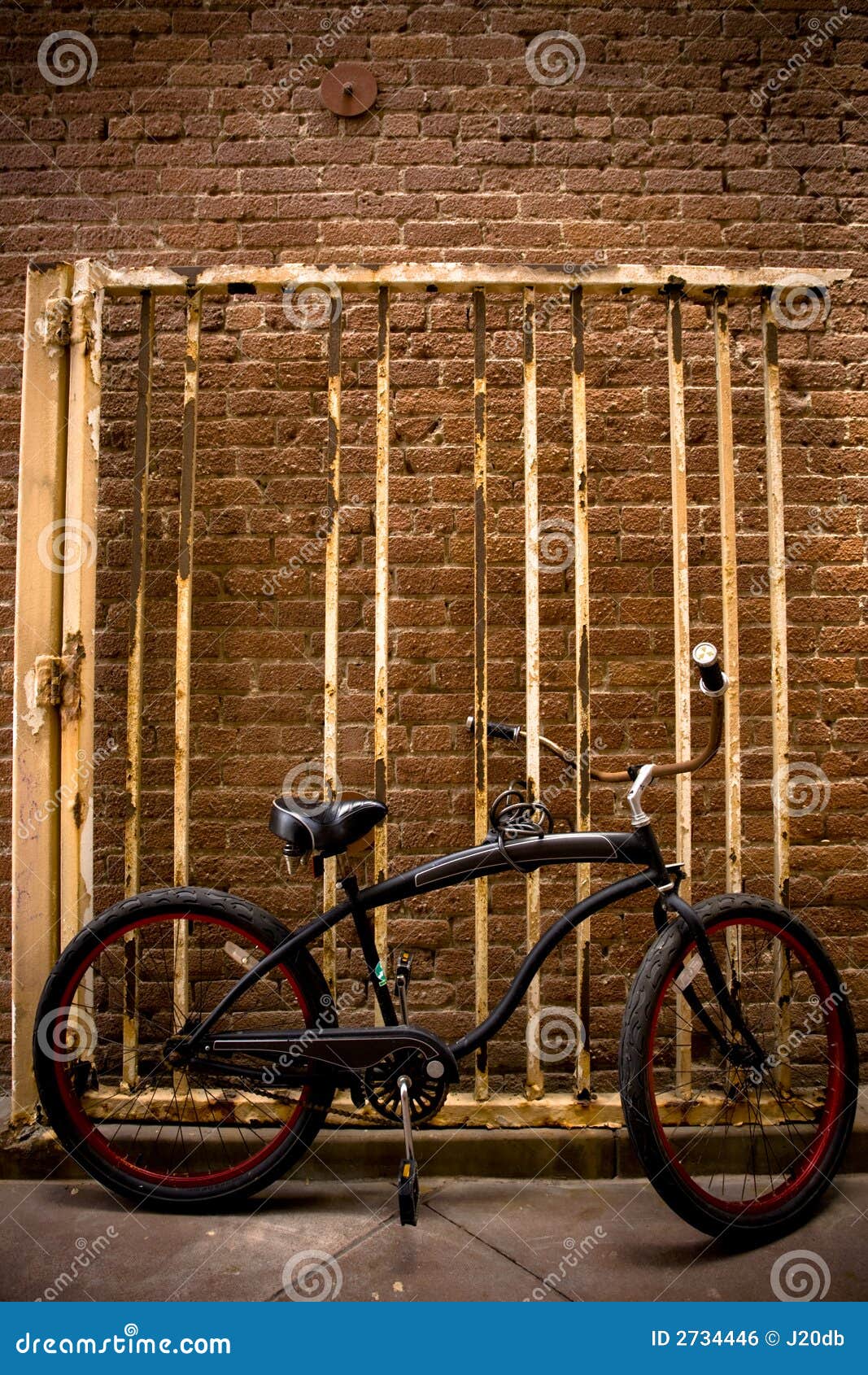 New Bike, Old Gate stock photo. Image of fence, buildings - 2734446