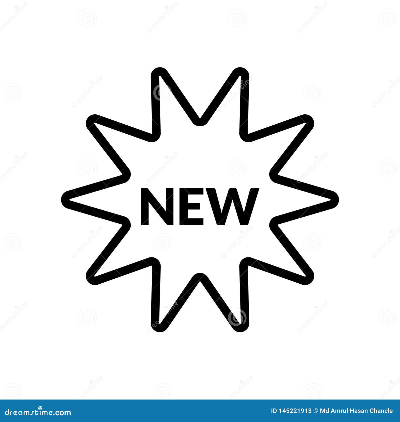 New- Black Linear New Vector Illustration Symbol Icon Stock Vector ...