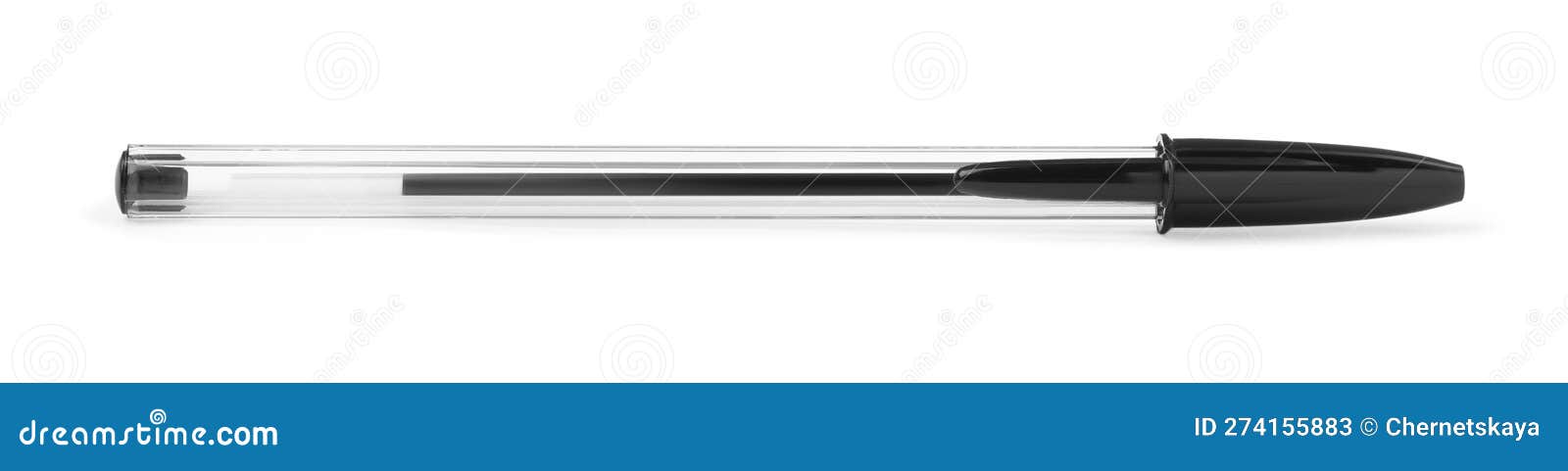 New Black Plastic Pen Isolated on White Stock Image - Image of office ...