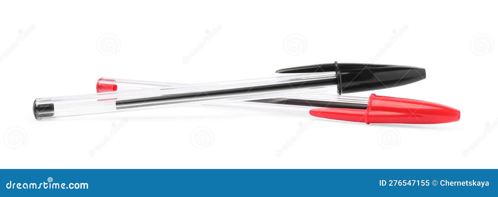 New Black and Red Plastic Pens Isolated on White Stock Image - Image of ...