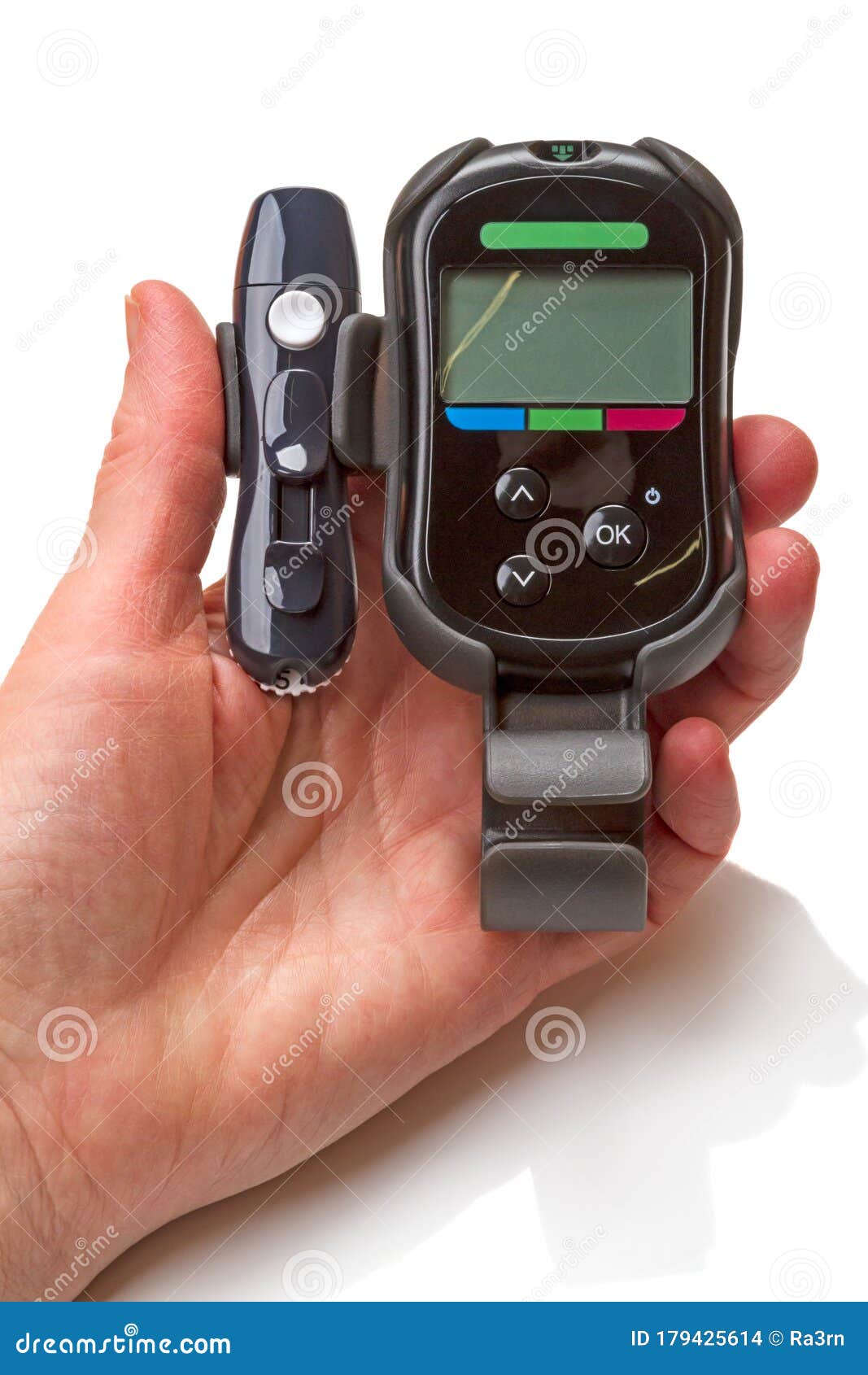 New Blood Glucose Meter in Hand Stock Photo - Image of monitoring ...