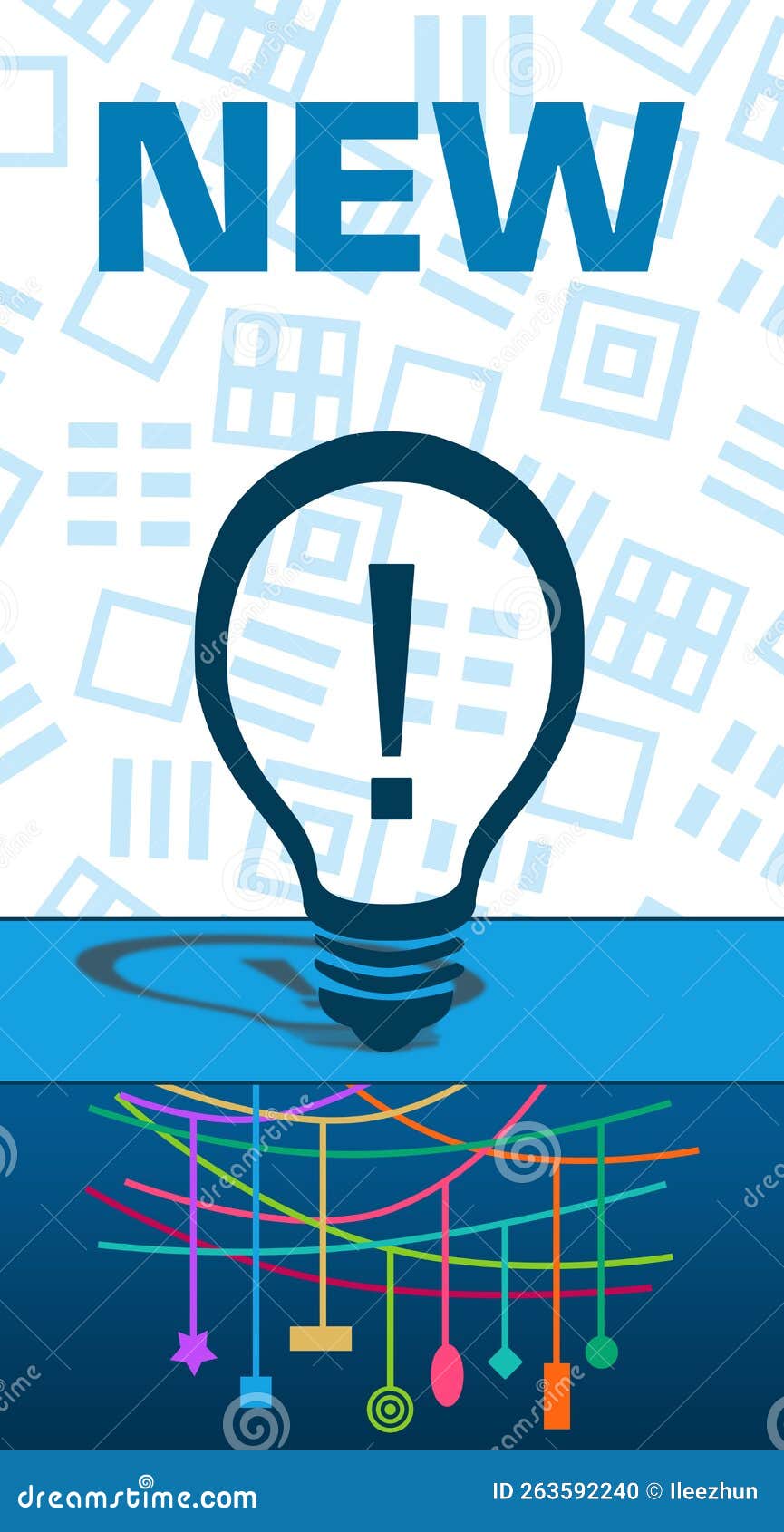 New Blue Bulb Texture Text Vertical Stock Illustration - Illustration ...