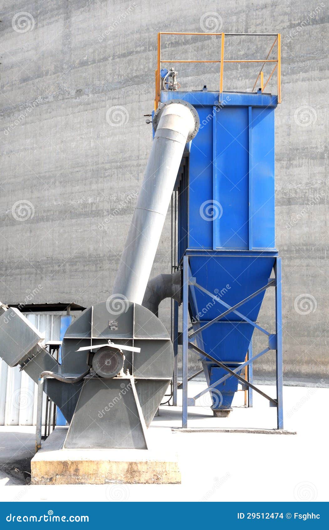 A New Blue Dust Collector with Electric Machine Stock Photo - Image of ...