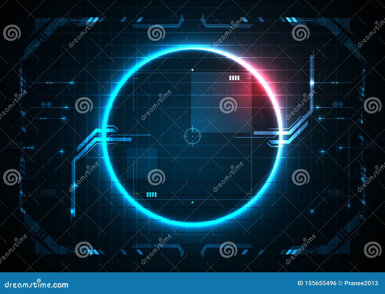 New Blue Futuristic Digital Technology Game Border Stock Vector ...