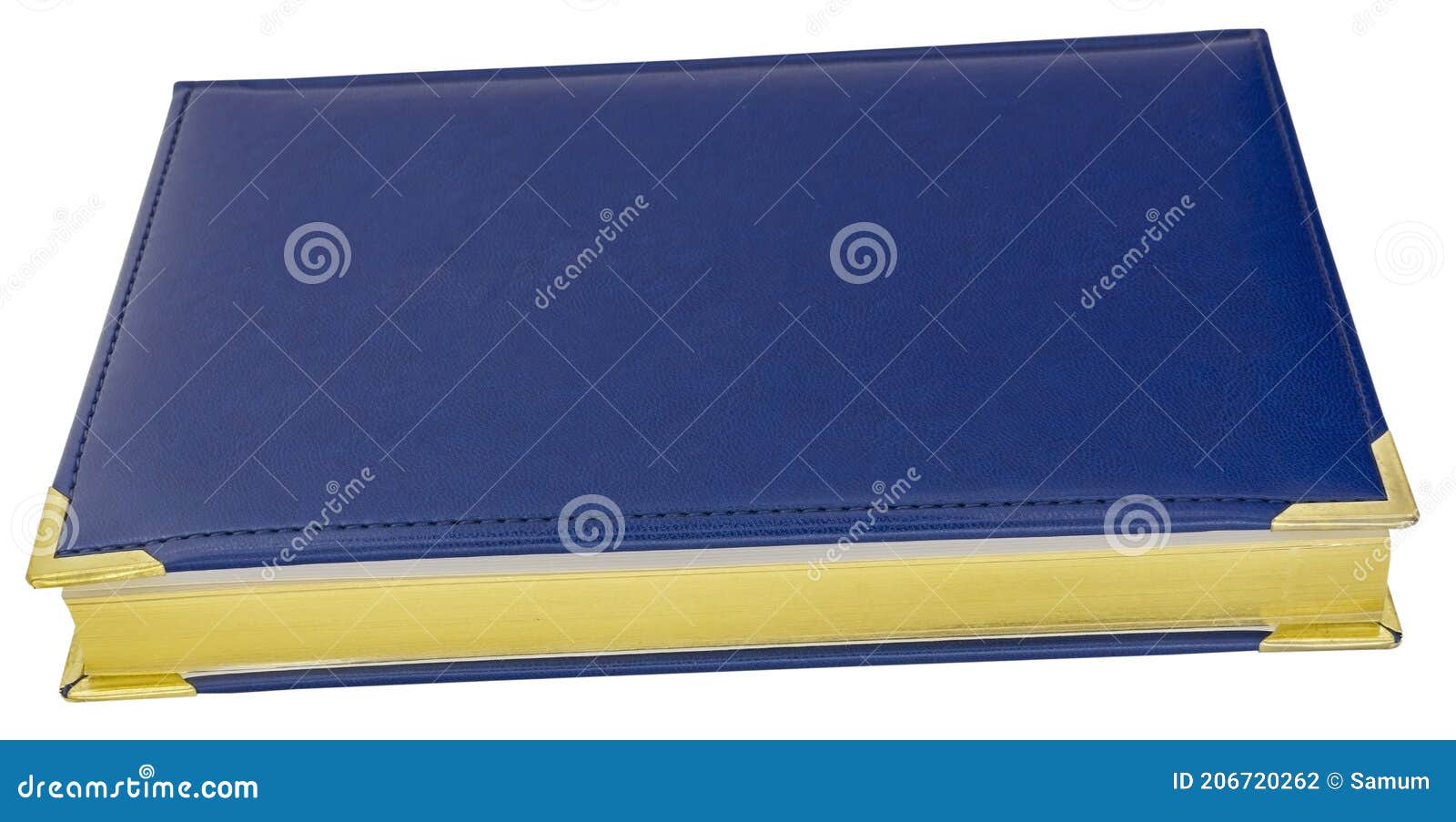 New Blue Leather Notebook Isolated on White Stock Photo - Image of ...